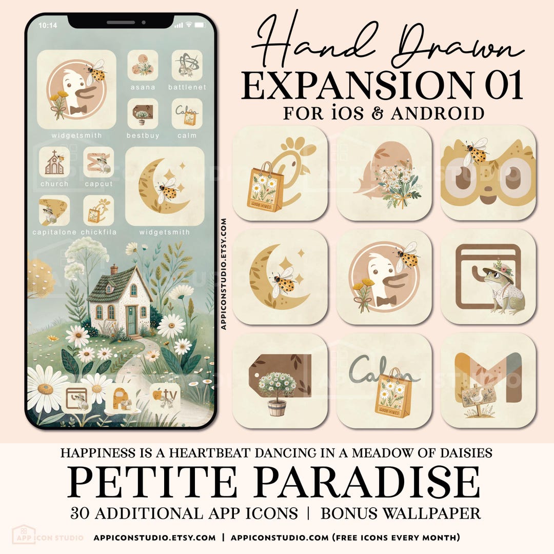 Cottagecore iPhone Theme Ios Icons Expansion Pack App Icons Phone ...