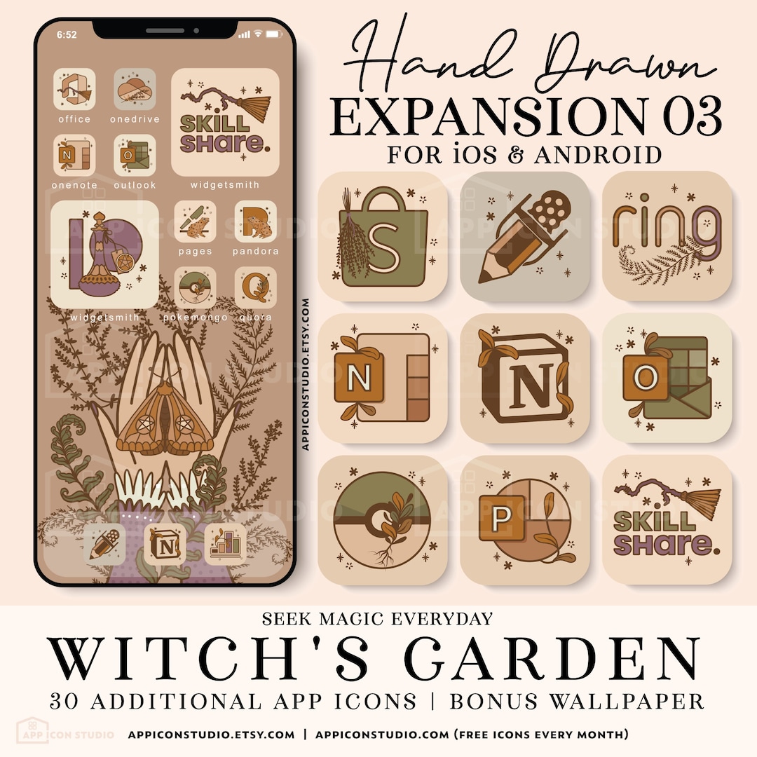 Ios 17 Icons Purple Witch Aesthetic iPhone and Android Theme Witchy App ...