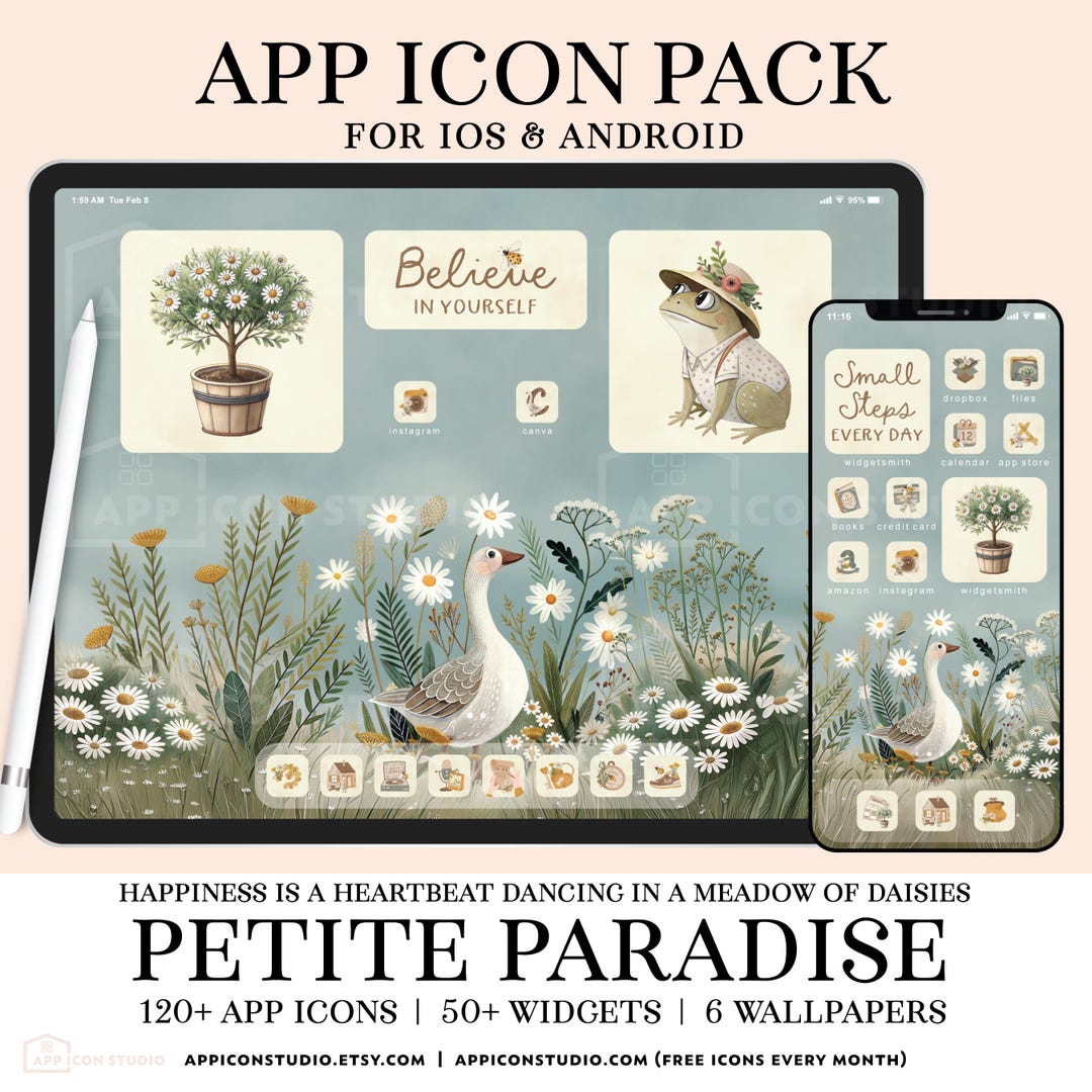 Cottagecore Kit Icon Bundle for iPhone Cute iPad Aesthetic Wallpaper ...