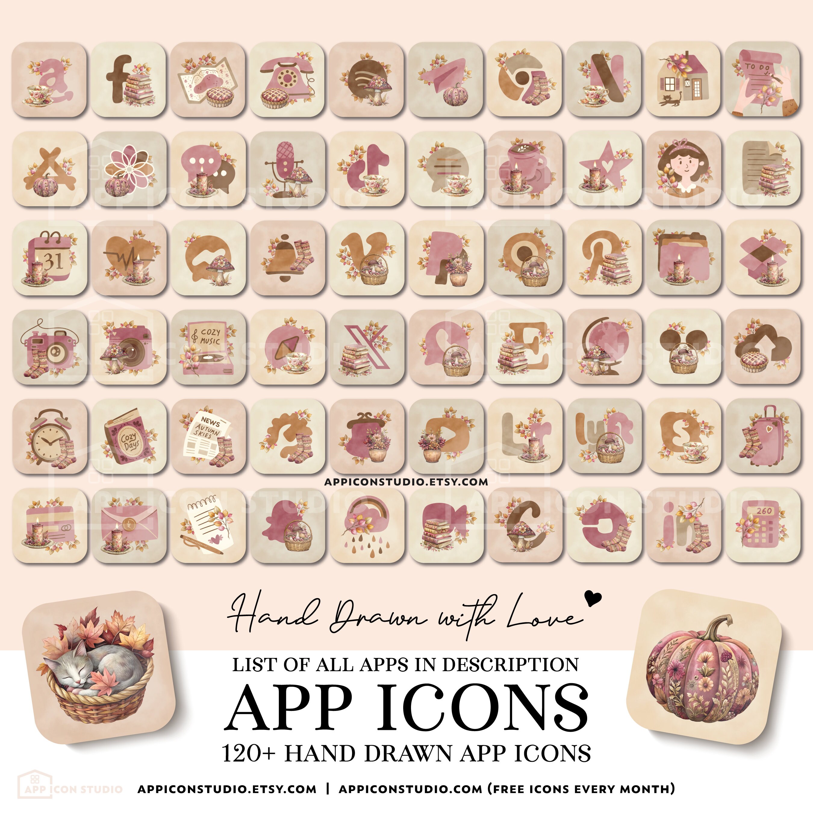 App Icons Fall Farmhouse Cottagecore Icons for Ios 14 iPhone Fall ...