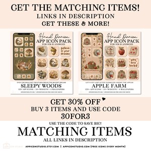 Rainy Days iPhone Icons Pack Cute Ios App Icons Fall Phone Theme Autumn ...