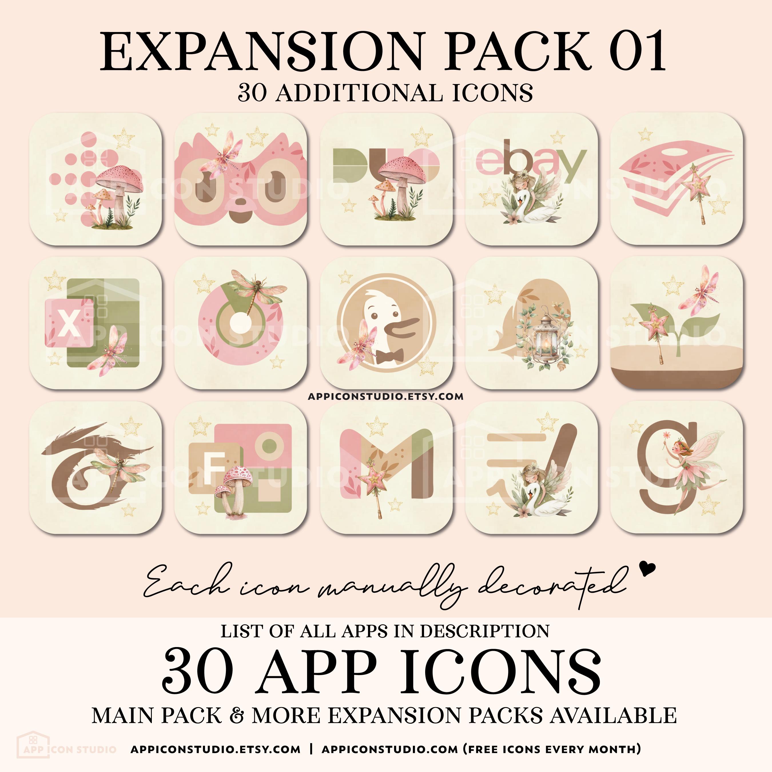Green App Icon Pack Cute Icon Pack iPhone Icons Pastel Aesthetic ...