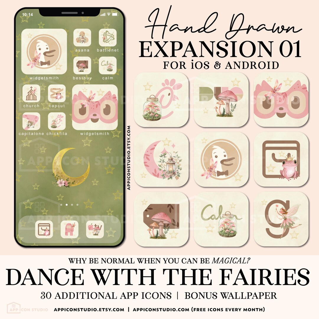 Green App Icon Pack Cute Icon Pack iPhone Icons Pastel Aesthetic ...