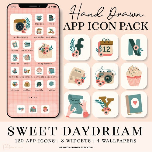 Hand Drawn Ios 14 Icons Iphone Icons Handdrawn App Icons - Etsy