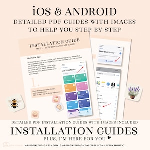 Lavender App Icons for iPhone and Android, Purple and Green Ios Icon ...