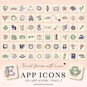 Spring App Icons Ios14 Aesthetic App Icons Handdrawn App Elements Cute ...