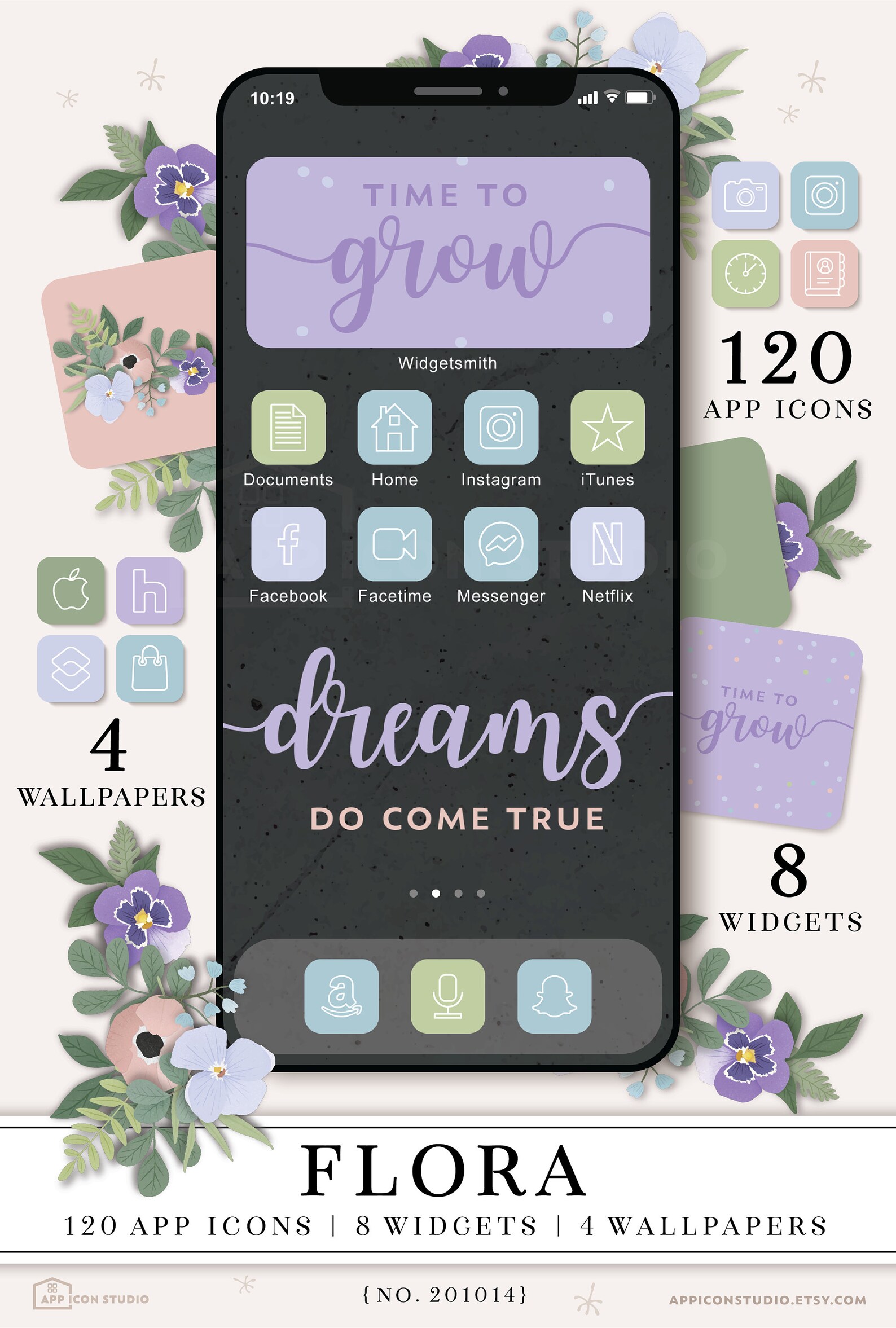 Ios14 App Icons Purple Widget Ios 14 Cover Widgetsmith Ios - Etsy