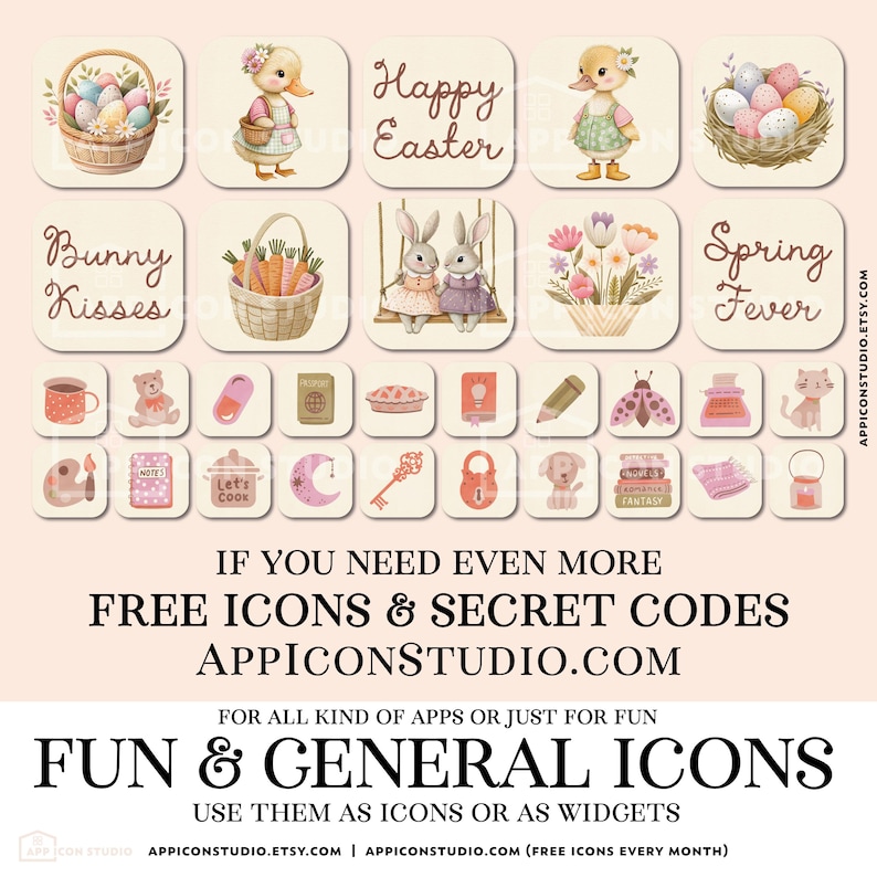 IPhone Icons Spring App Icons Ios Theme Cute Easter Phone Wallpaper ...