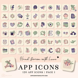 Spring App Icons Ios14 Aesthetic App Icons Handdrawn App Elements Cute ...