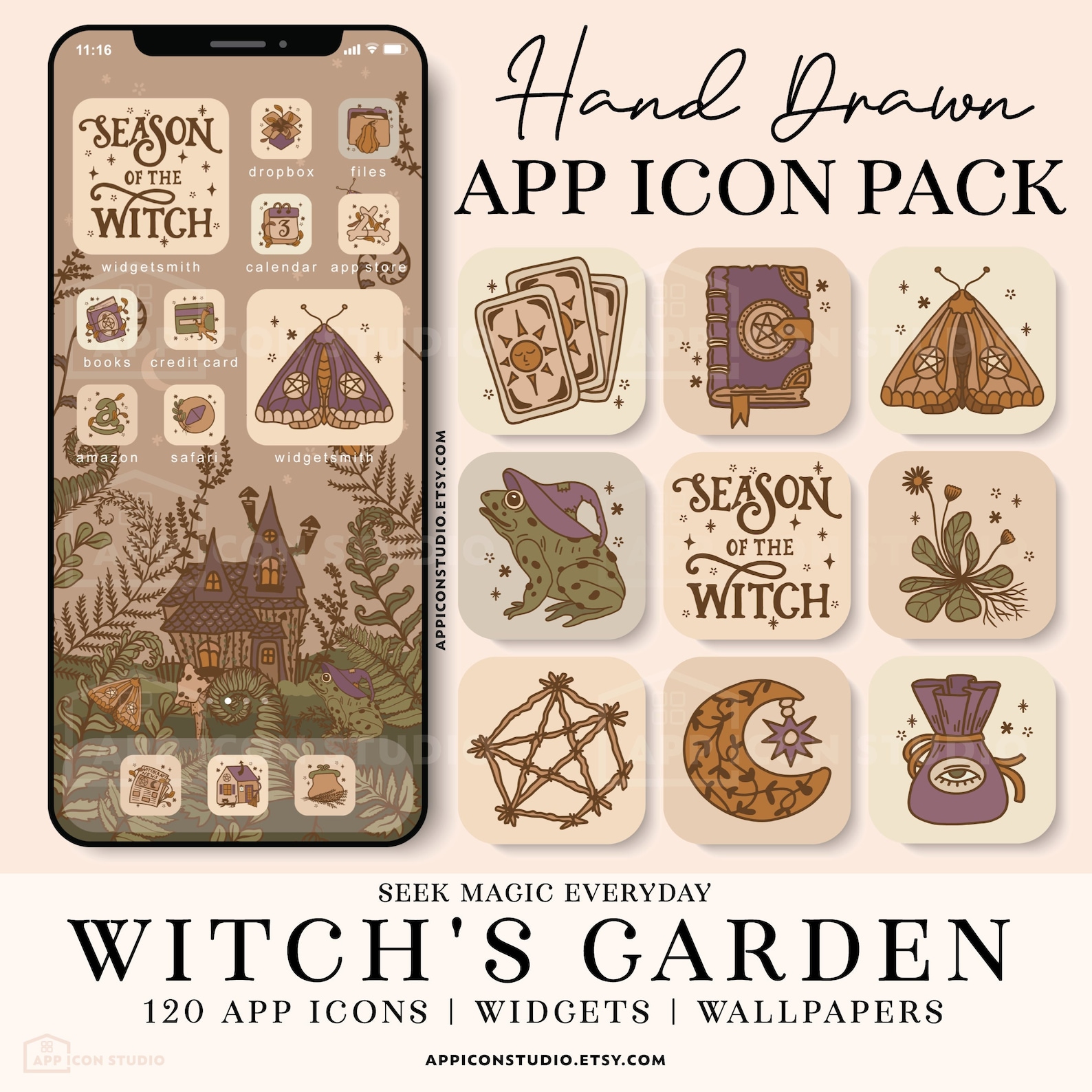 Witch Ios 14 Icons Witchcraft App Icons Pack Witchy Instagram - Etsy