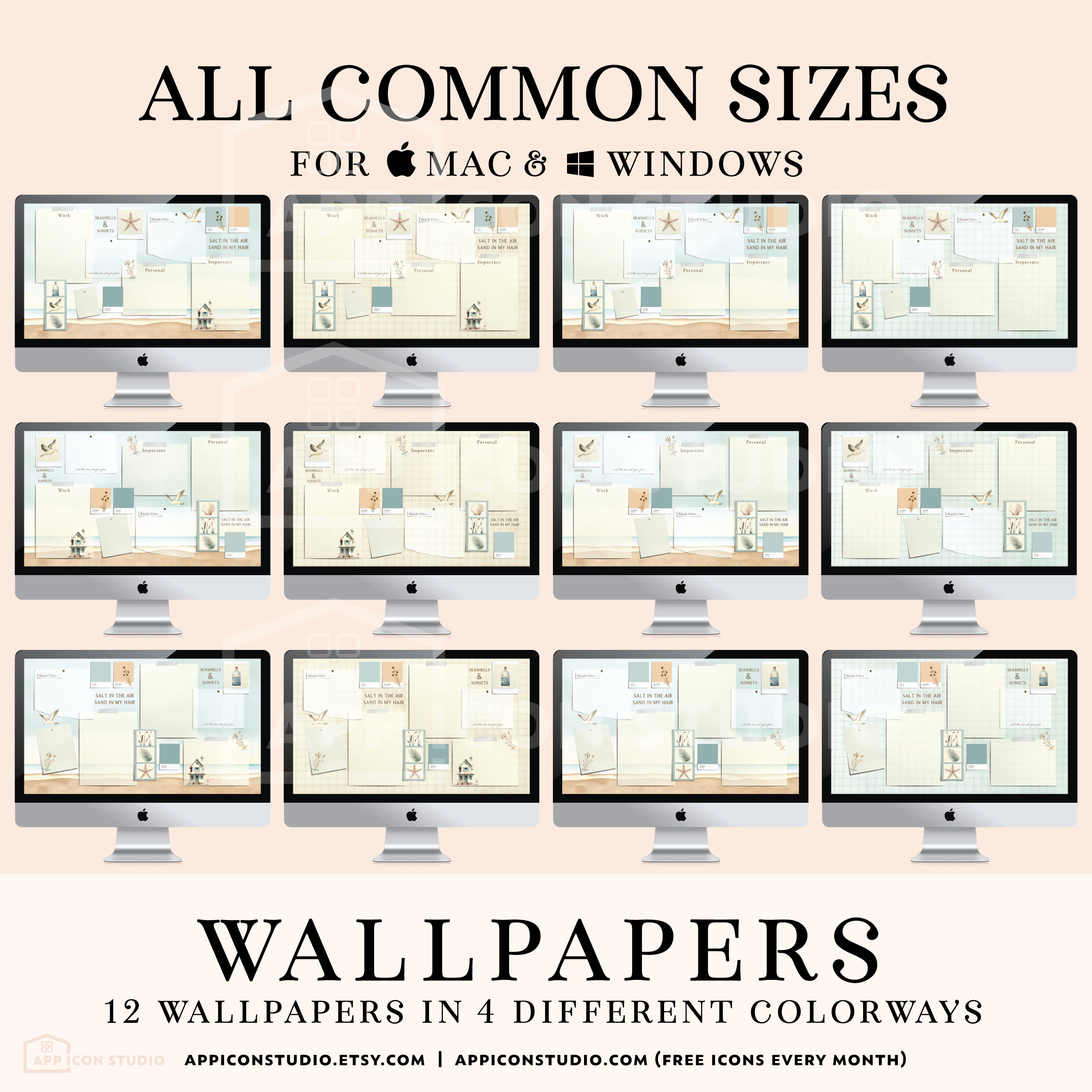 Desktop Organizer Wallpaper and Folder Icon Set Beach, Summer Mac ...