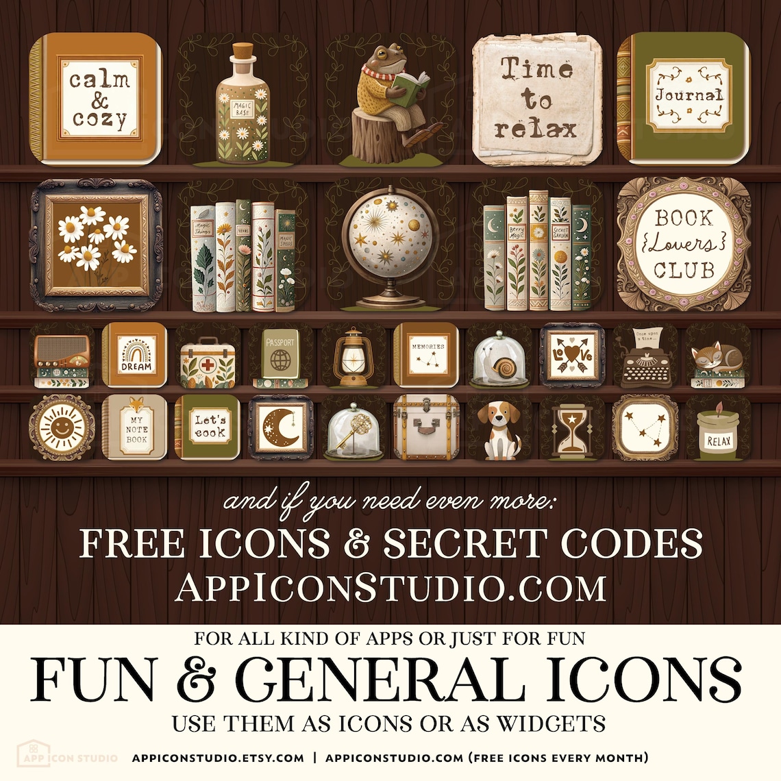 Cozy Bookshelf Wallpaper for iPad Bookshelves Background Book App Icons ...