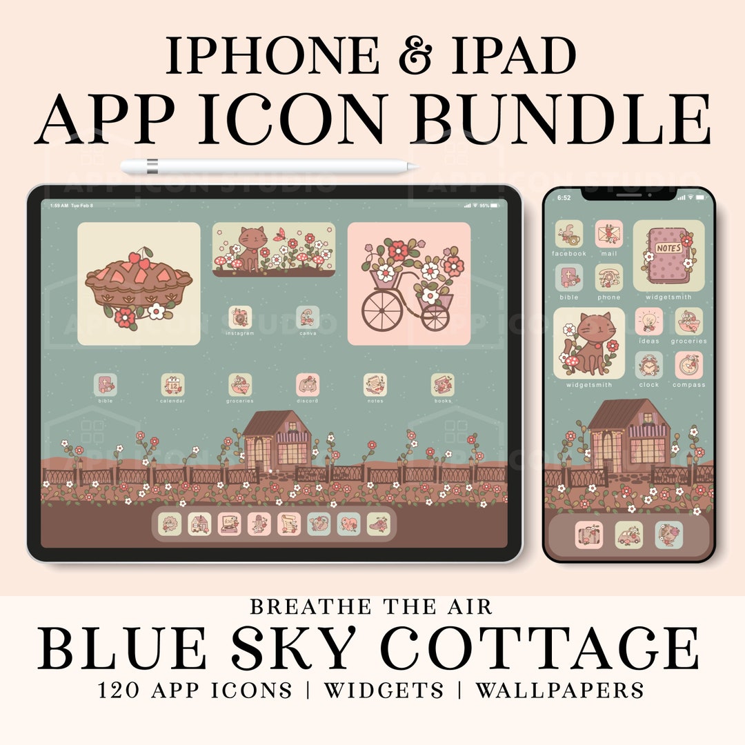 Ios 14 Ae Theme Cottagecore Icon Widget Bundle for iPhone iPad Android ...