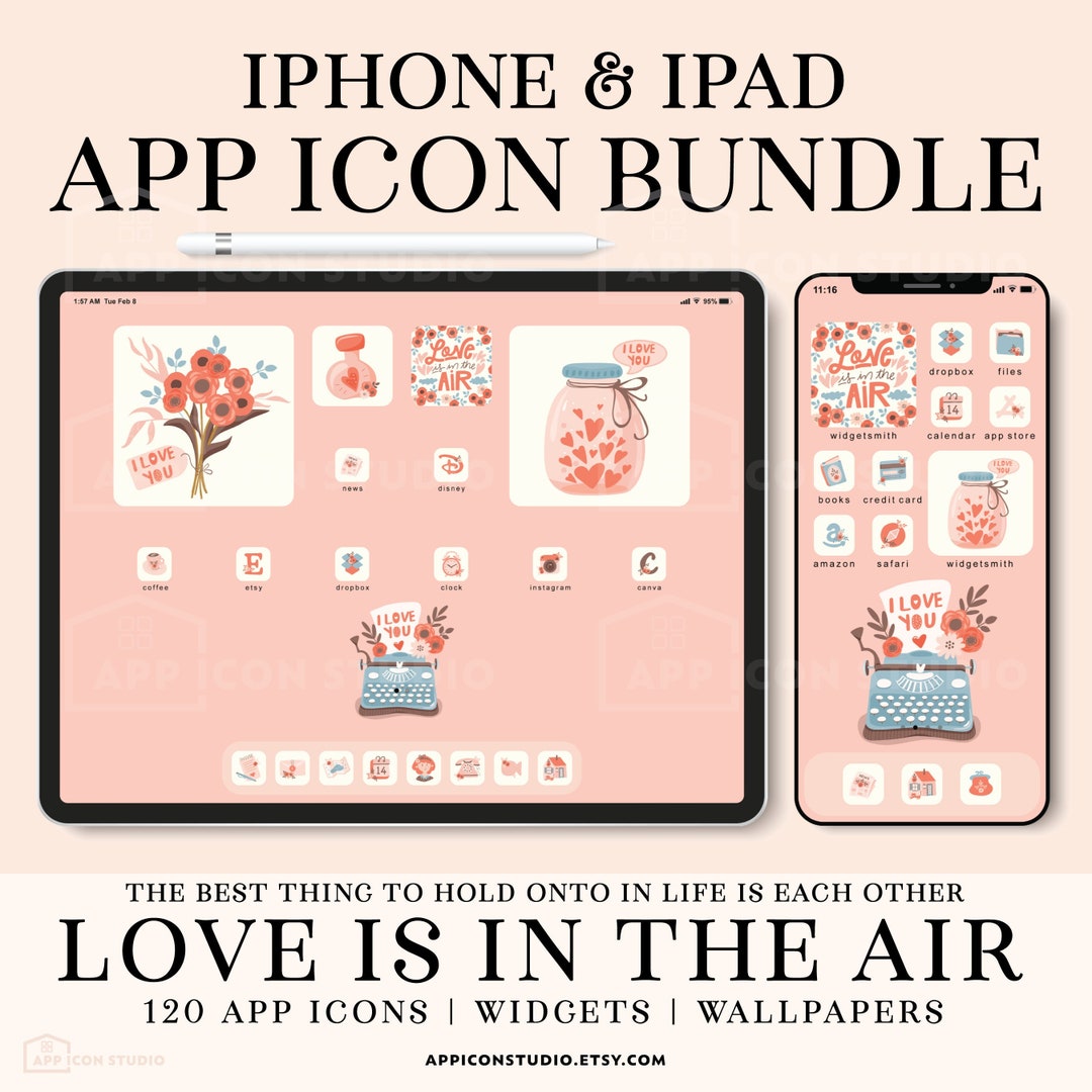 App Icons Light Pink Icon Bundle for iPhone and iPad Ios 14 Theme Blush ...