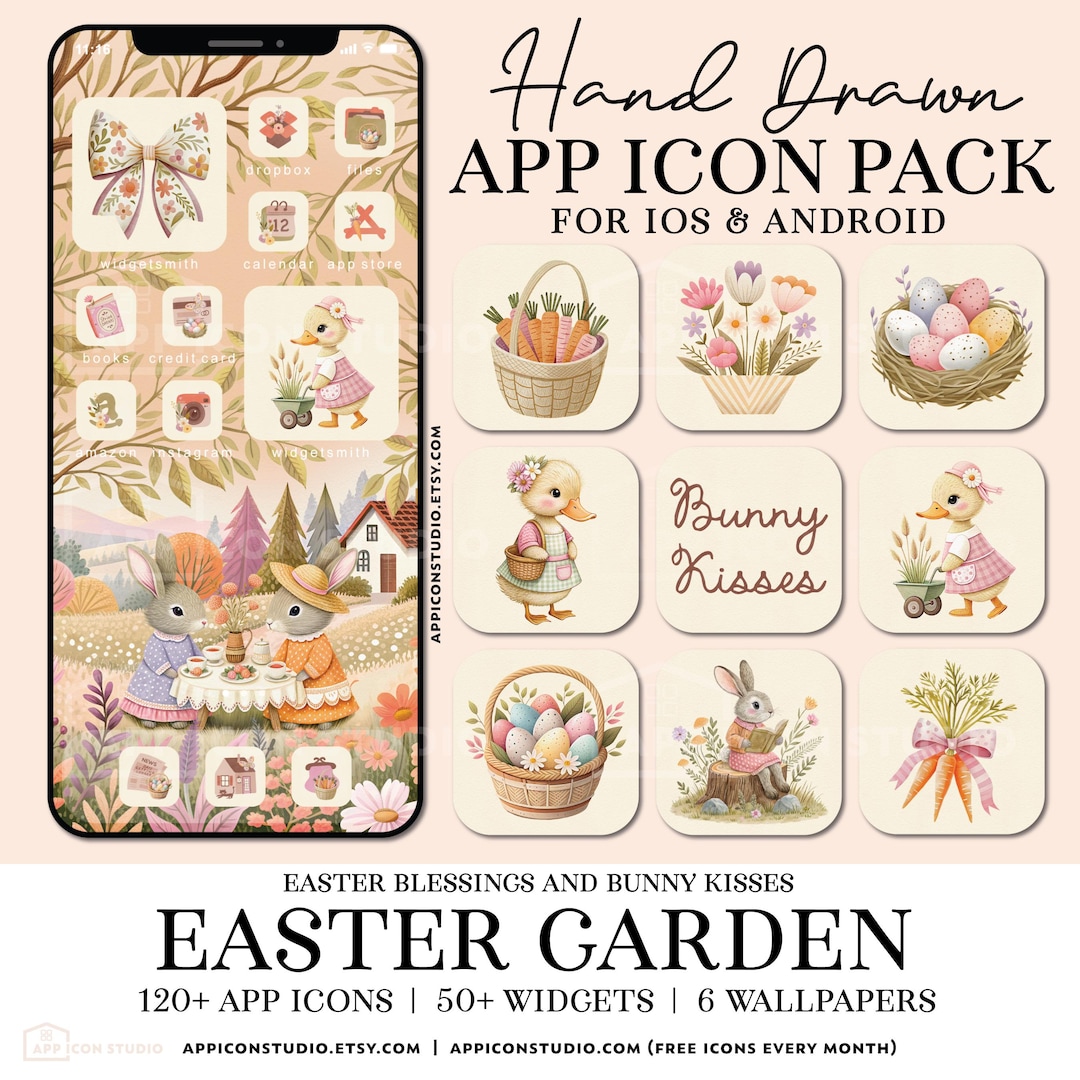 IPhone Icons Spring App Icons Ios Theme Cute Easter Phone Wallpaper ...