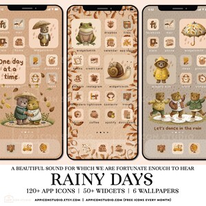App Icon Pack Cute Bears Fall Ios Icon Bundle for iPhone and iPad ...