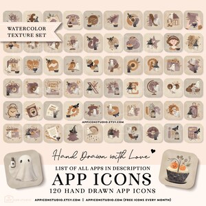Cute Halloween Ios and Android Icon Set, Aesthetic Autumn iPhone App ...