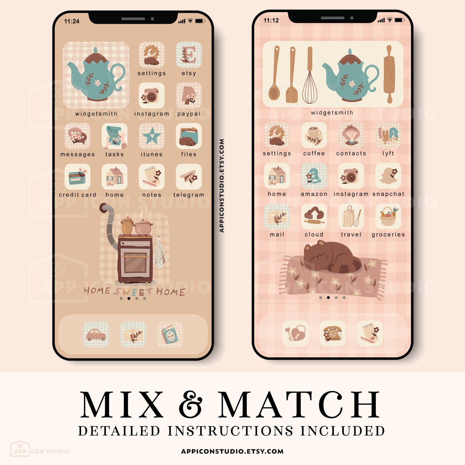 Widgets Vintage Kitchencore Aesthetic App Icons Kitchen Ios - Etsy