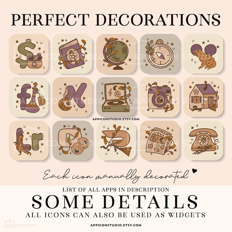 Witch Ios 14 Icons Witchcraft App Icons Pack Witchy Instagram - Etsy