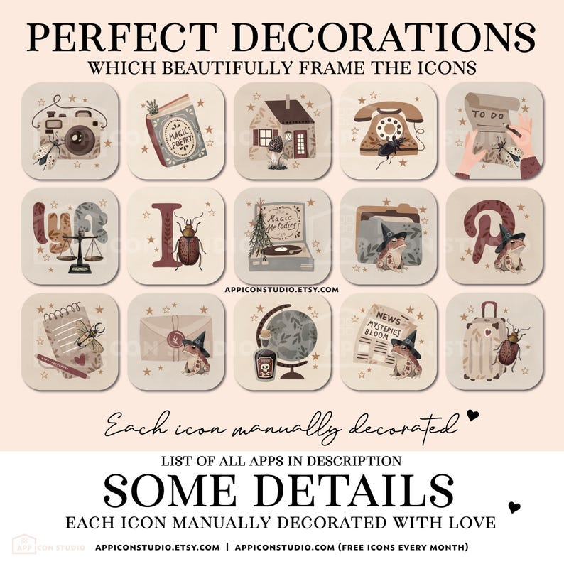 Dark Apothecary App Icon Pack: Gothic Cottagecore Ios Android Theme ...