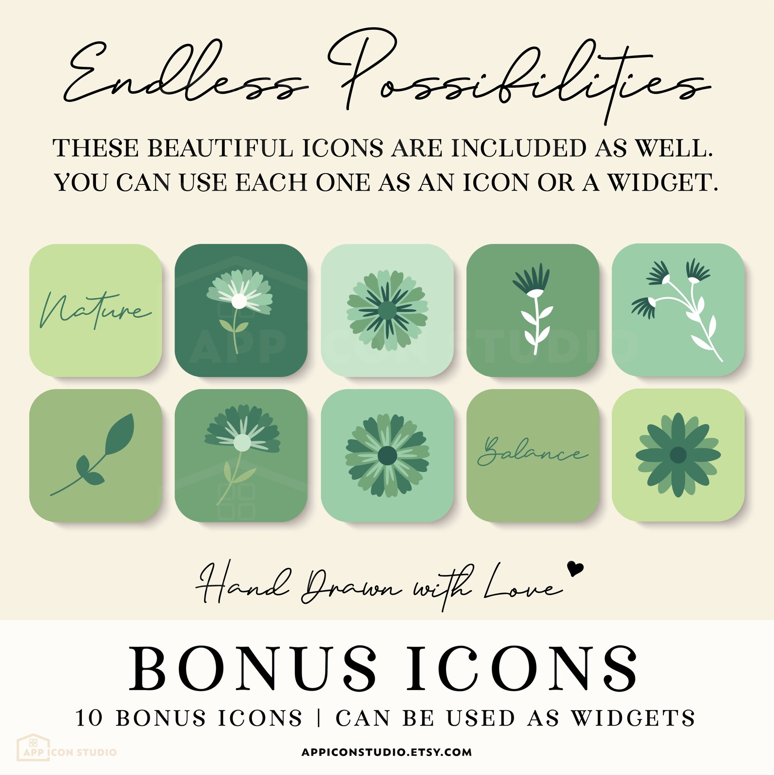 Ios 14 Green App Icons Aesthetic Icon Pack for Iphone App - Etsy