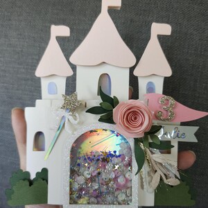 Personalized Castle Cake Topper, Pink Floral Glitter Princess Party - Etsy