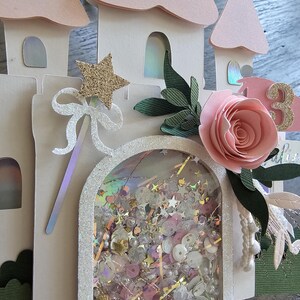 Personalized Castle Cake Topper, Pink Floral Glitter Princess Party - Etsy