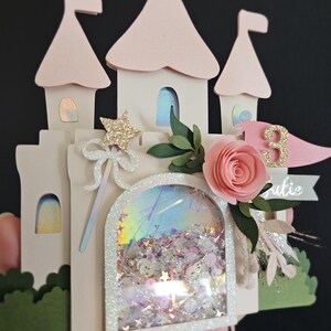 Personalized Castle Cake Topper, Pink Floral Glitter Princess Party - Etsy