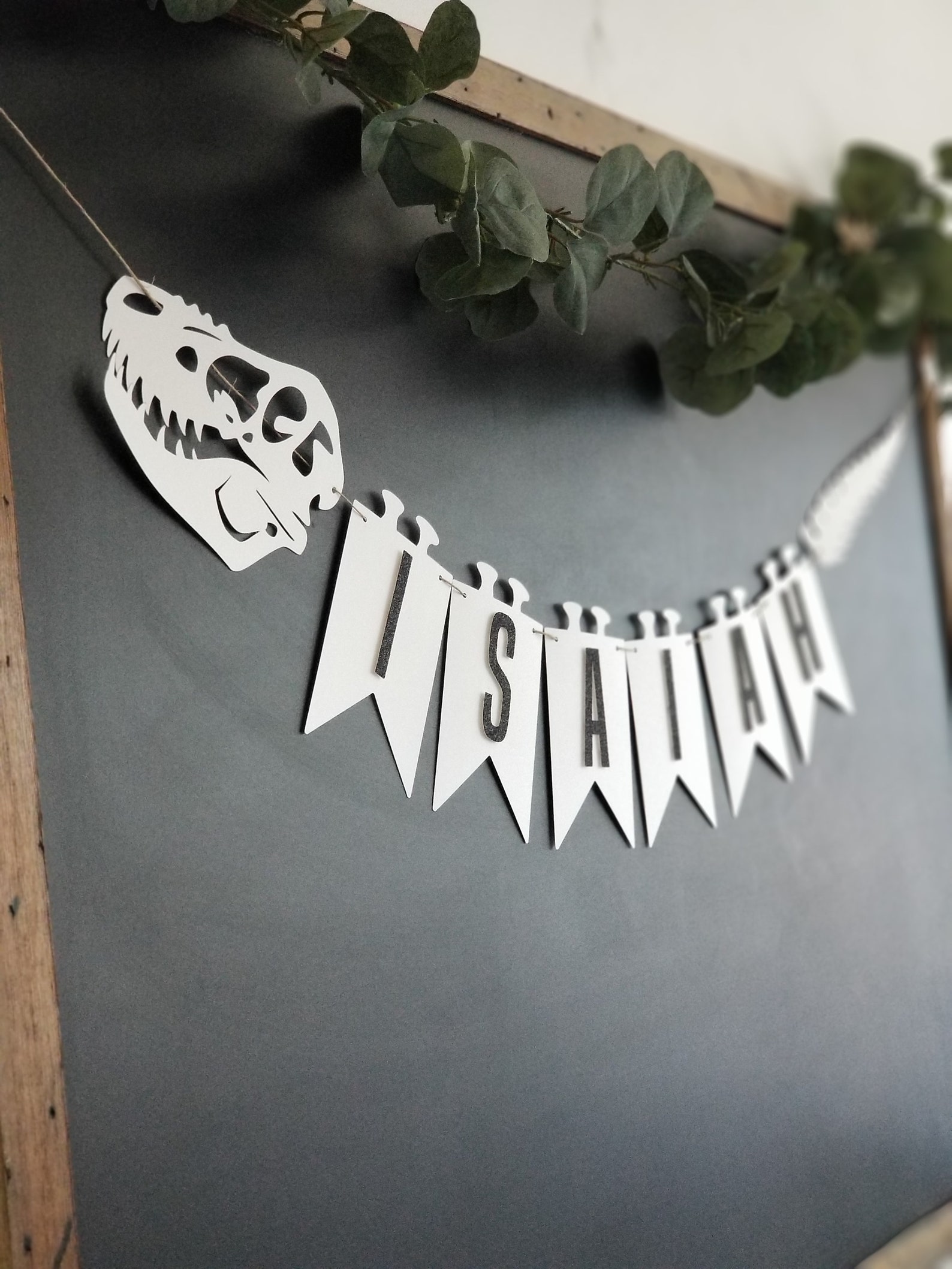 Dinosaur Birthday Banner, Glitter Name, Dino Party Decor - Etsy