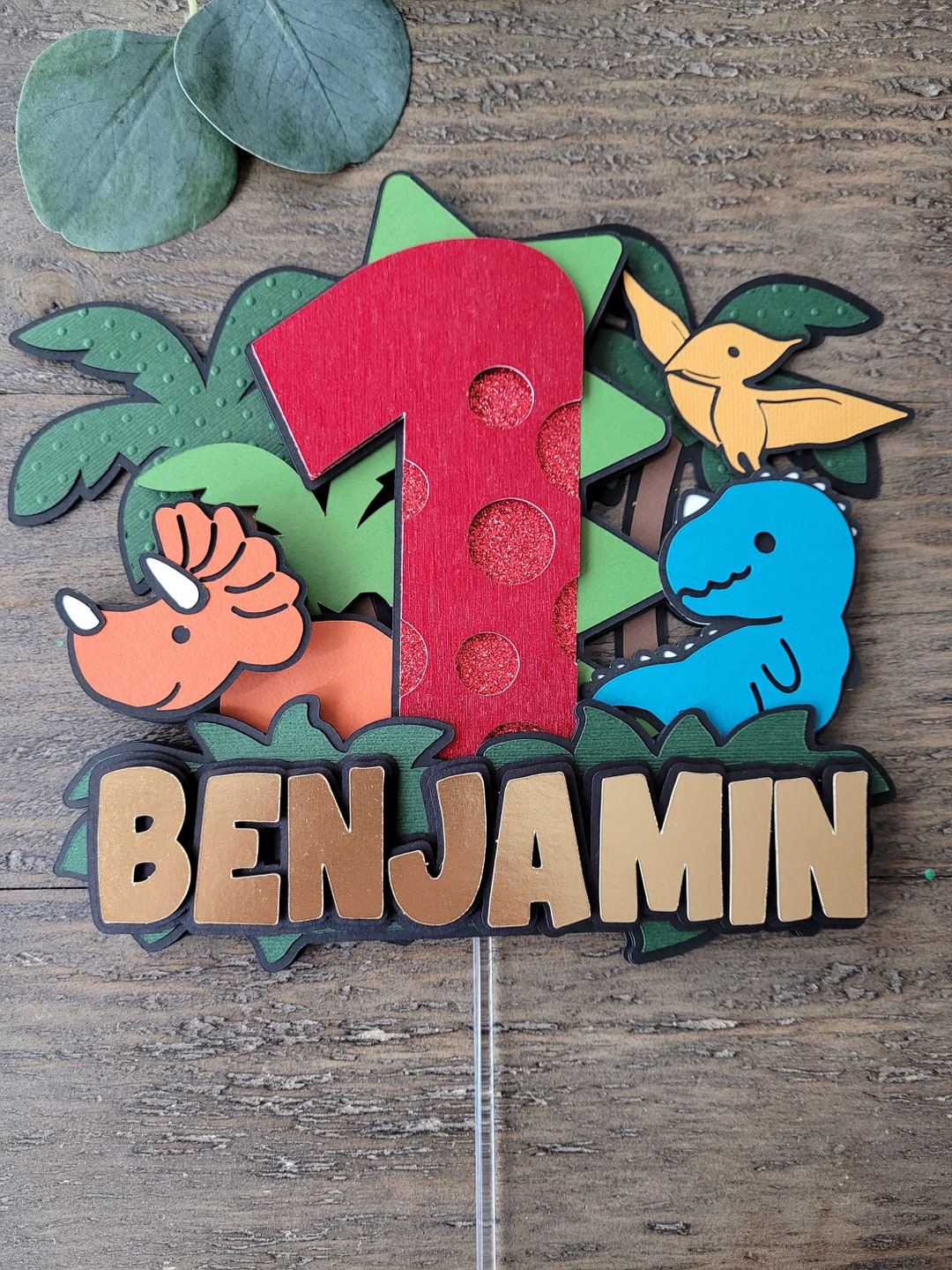 Dinosaur Cake Topper Dino Caketopper One Cake Topper One - Etsy