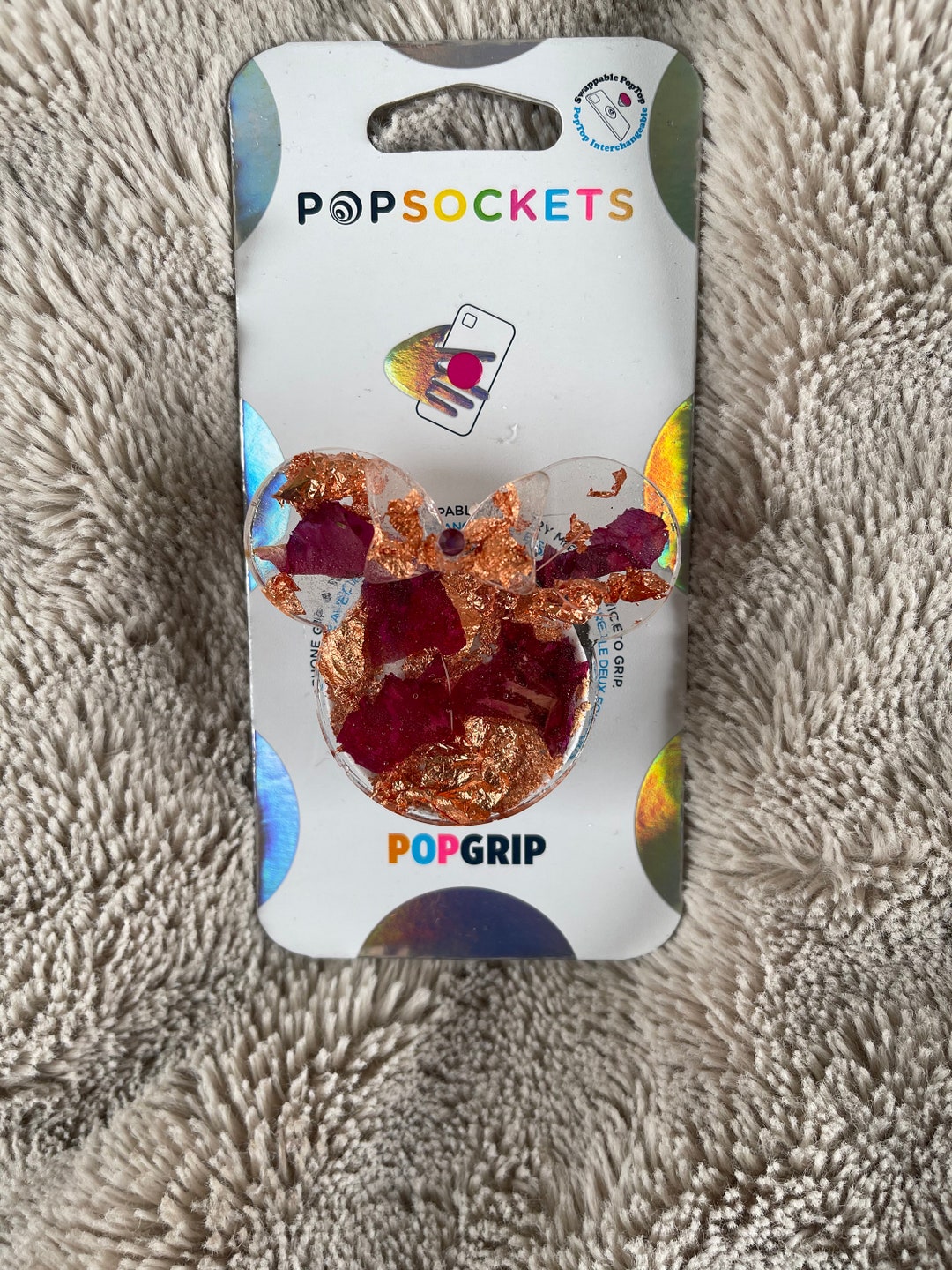 Rose Popsocket encantado / Carrete de insignia - Etsy España