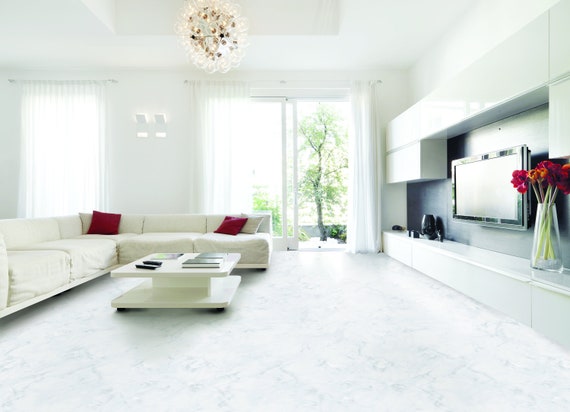 Marble White Self Adhesive Vinyl Flooring Sheet Sticker - Etsy
