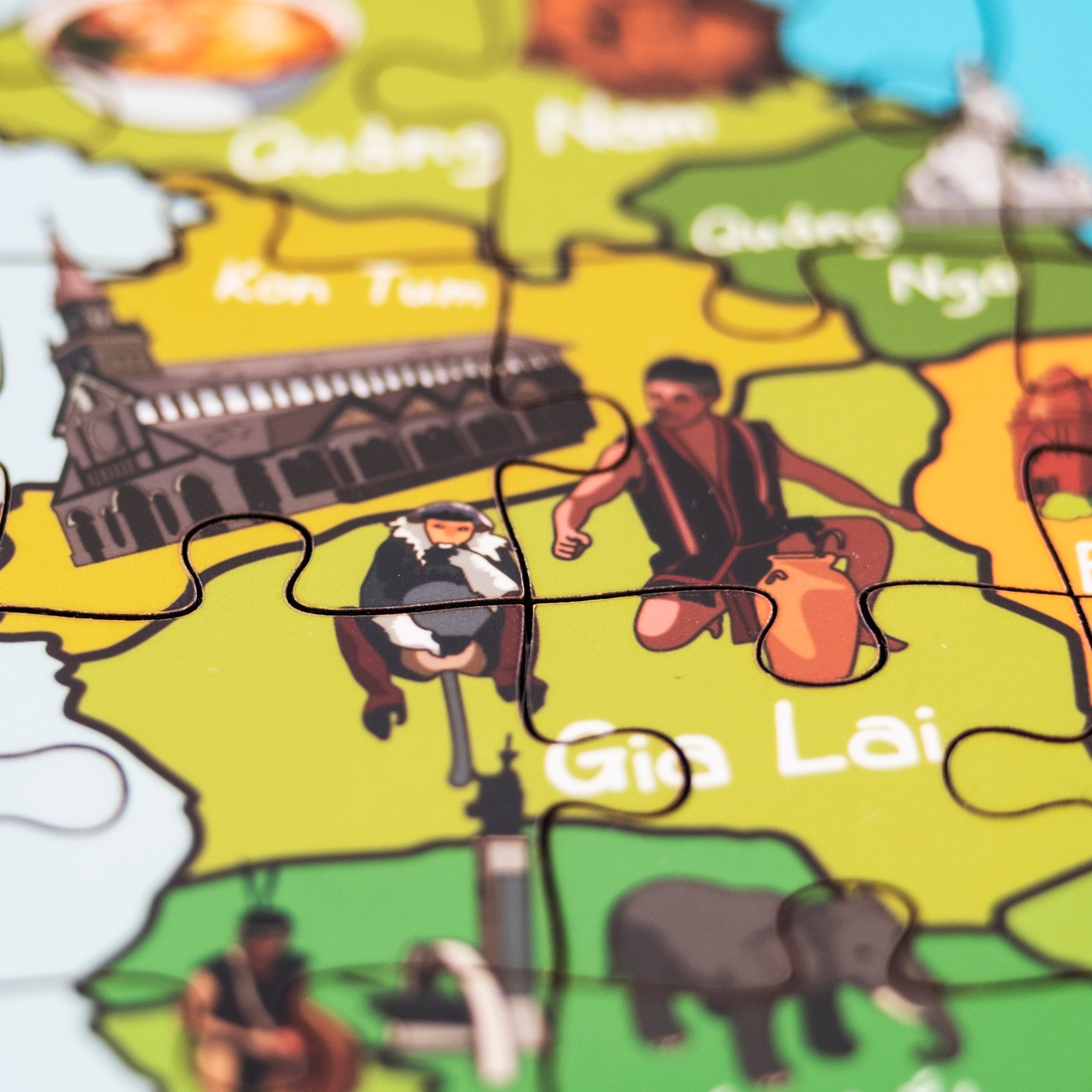 Buy Vietnam Illustrated Map Wooden Jigsaw Puzzle for Children and ...