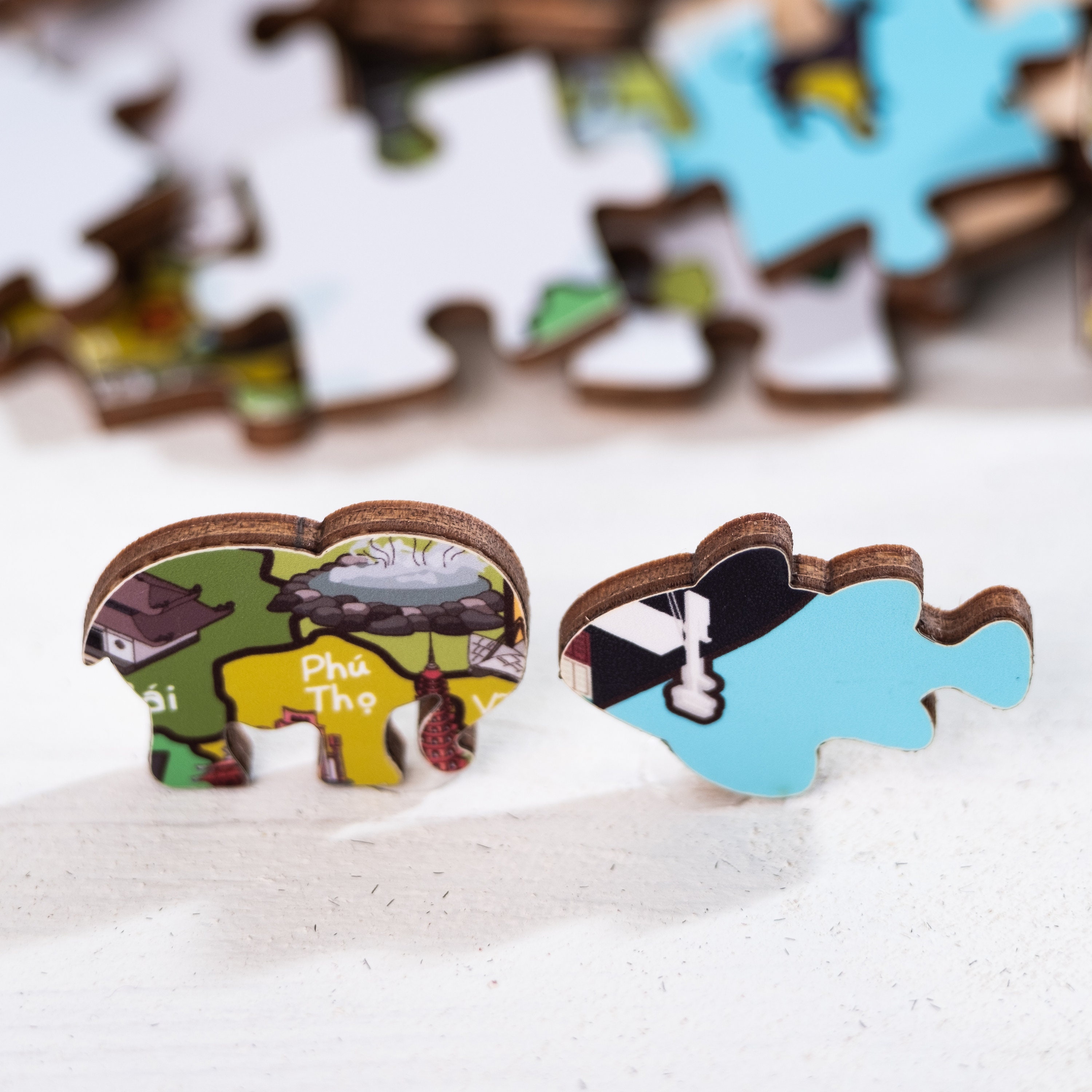 Vietnam Illustrated Map Wooden Jigsaw Puzzle for Children and Adults ...