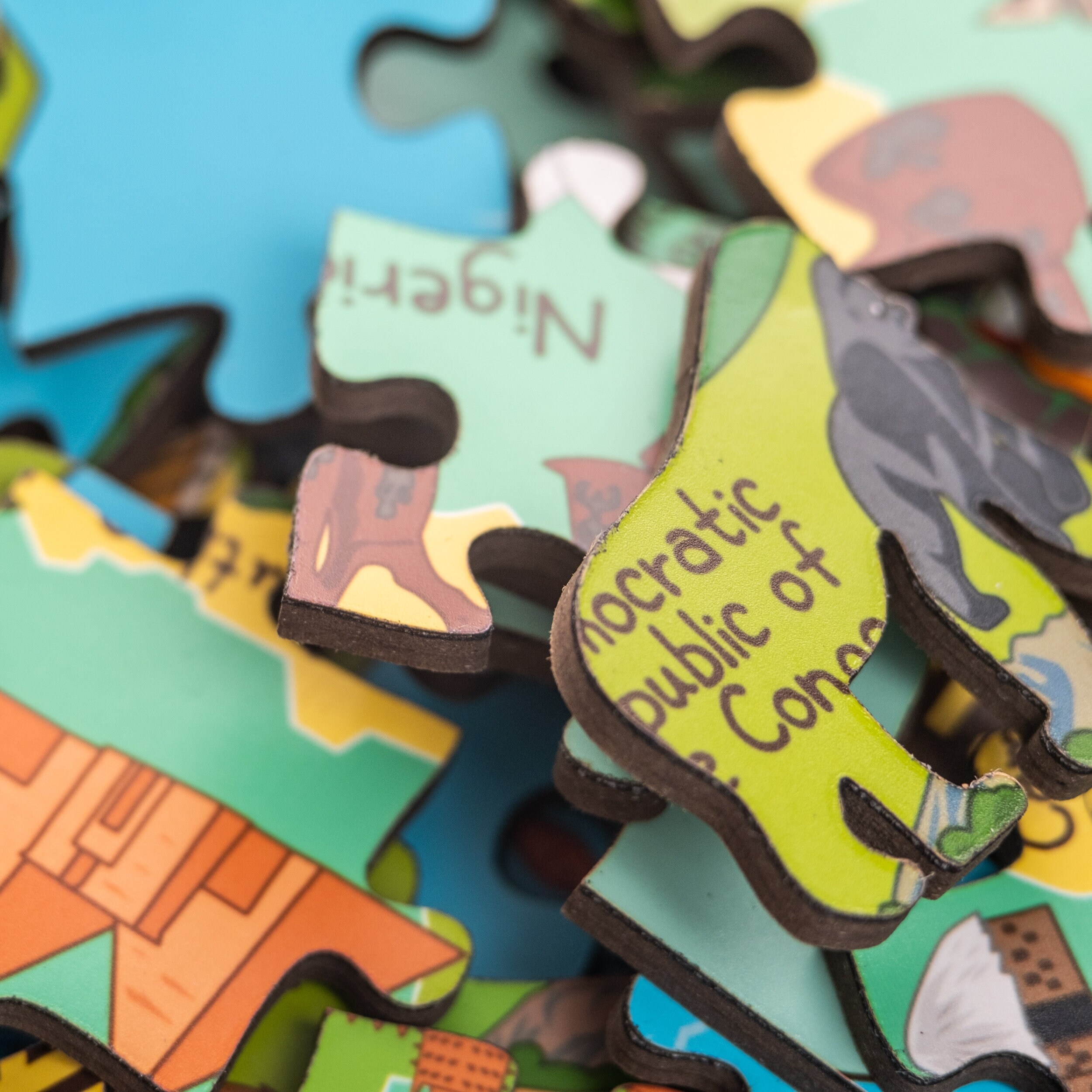 Africa Map Wooden Jigsaw Puzzle for Children, Educational Map of Africa ...