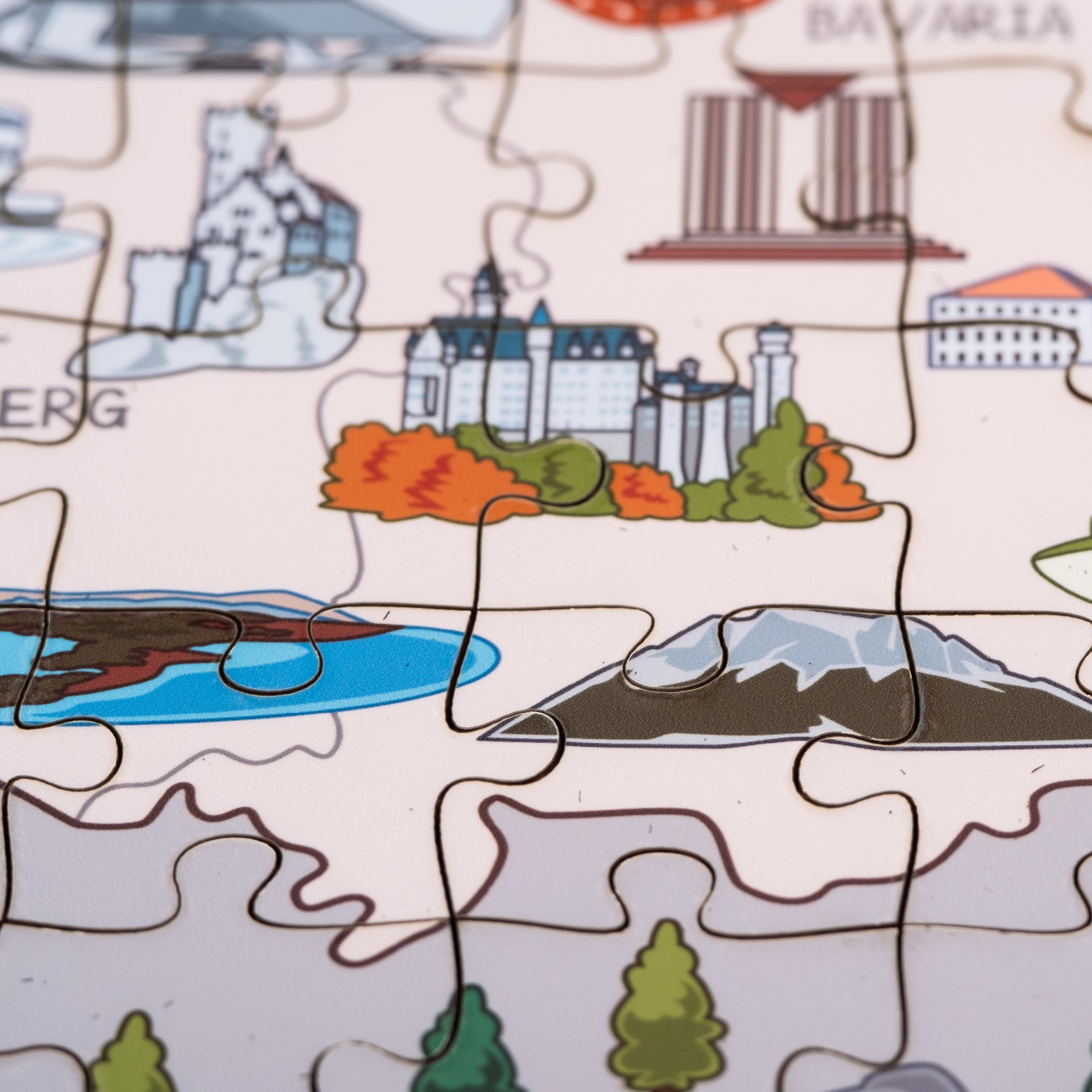 Germany Map Wooden Jigsaw Puzzle for Kids, Educational Map of Europe ...