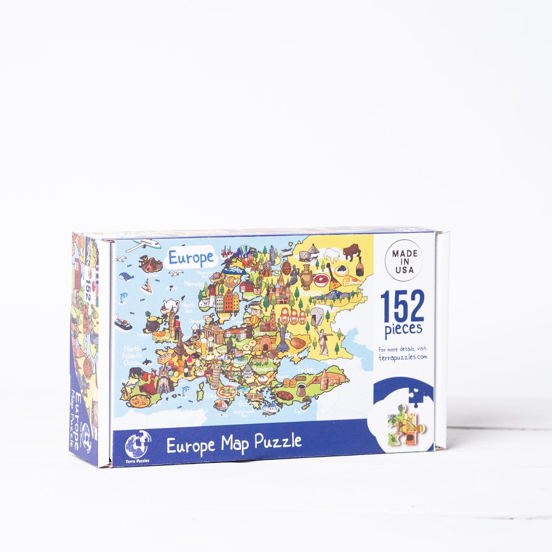 Europe Map Wooden Jigsaw Puzzle, Montessori Map Puzzle for Preschool ...