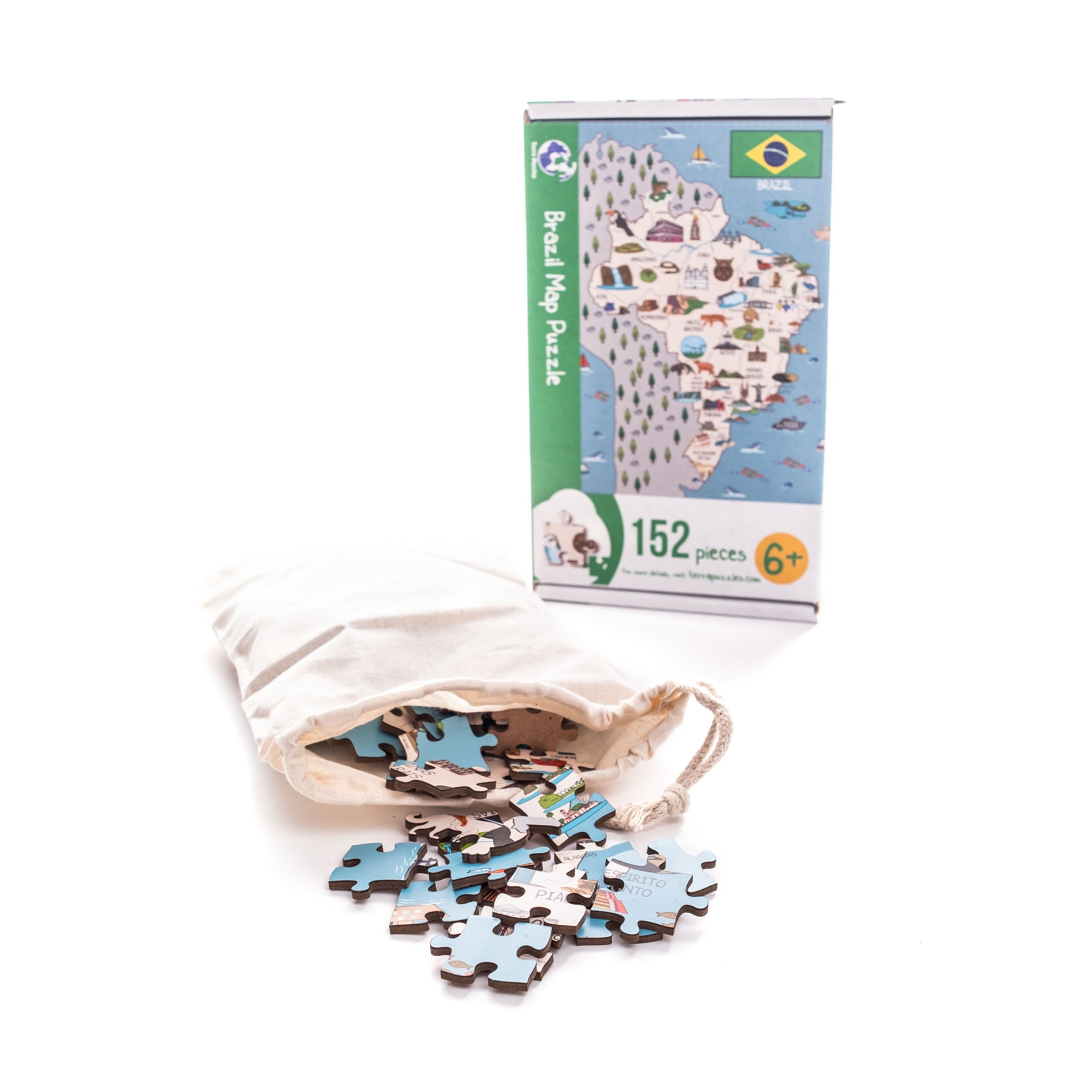 Brazil Map Wooden Jigsaw Puzzle for Kids 6, Handmade Educational ...