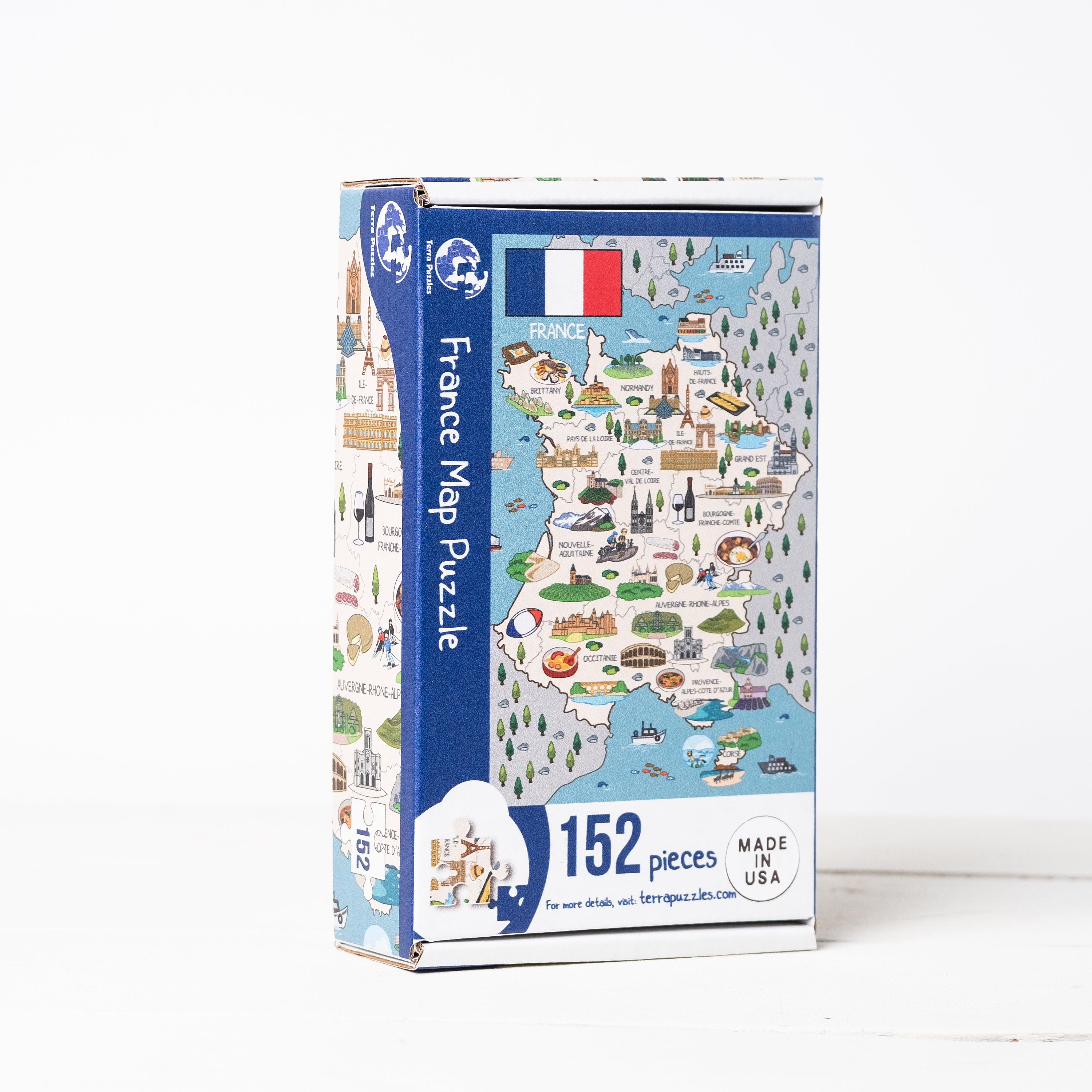 France Map Wooden Jigsaw Puzzle Handmade for Children and Adults ...