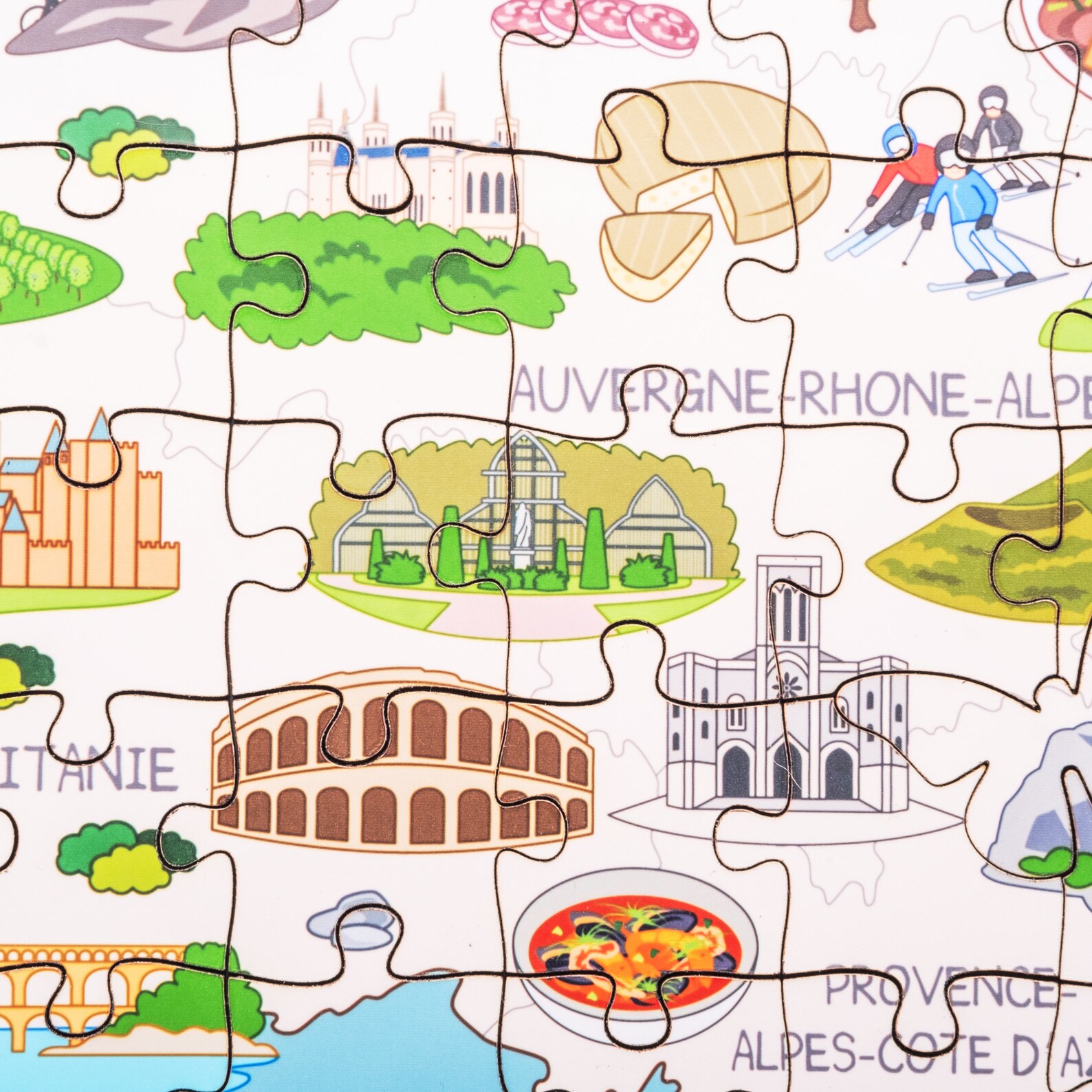 France Map Wooden Jigsaw Puzzle Handmade for Children and Adults ...