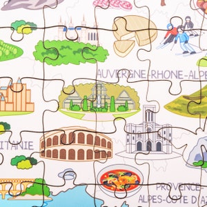 France Map Wooden Jigsaw Puzzle Handmade for Children and Adults ...