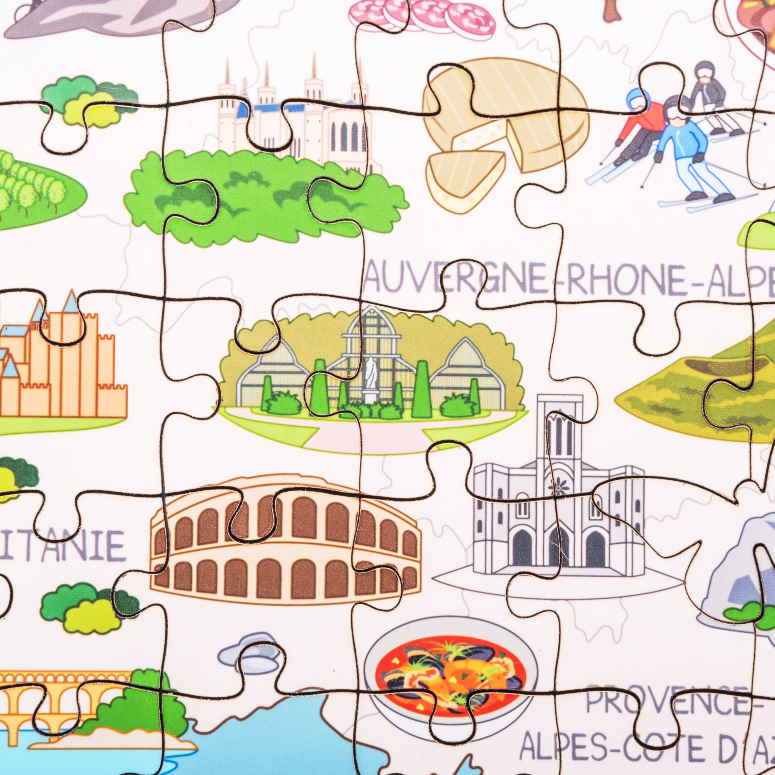 France Map Wooden Jigsaw Puzzle Handmade for Children and Adults ...