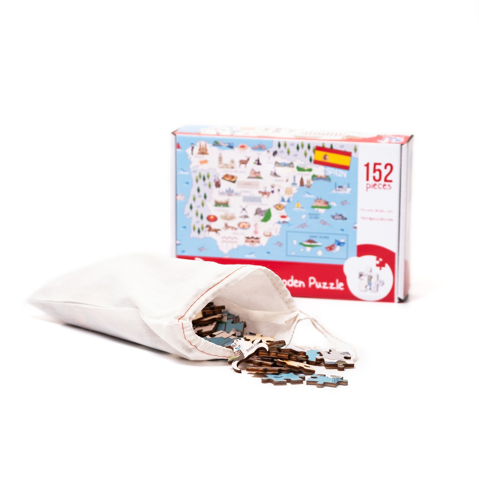 Spain Map Wooden Jigsaw Puzzles, Montessori Map Puzzle of Spain for ...