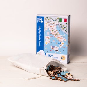 Colorful Italy Illustrated Wooden Map Jigsaw Puzzle for Children and ...