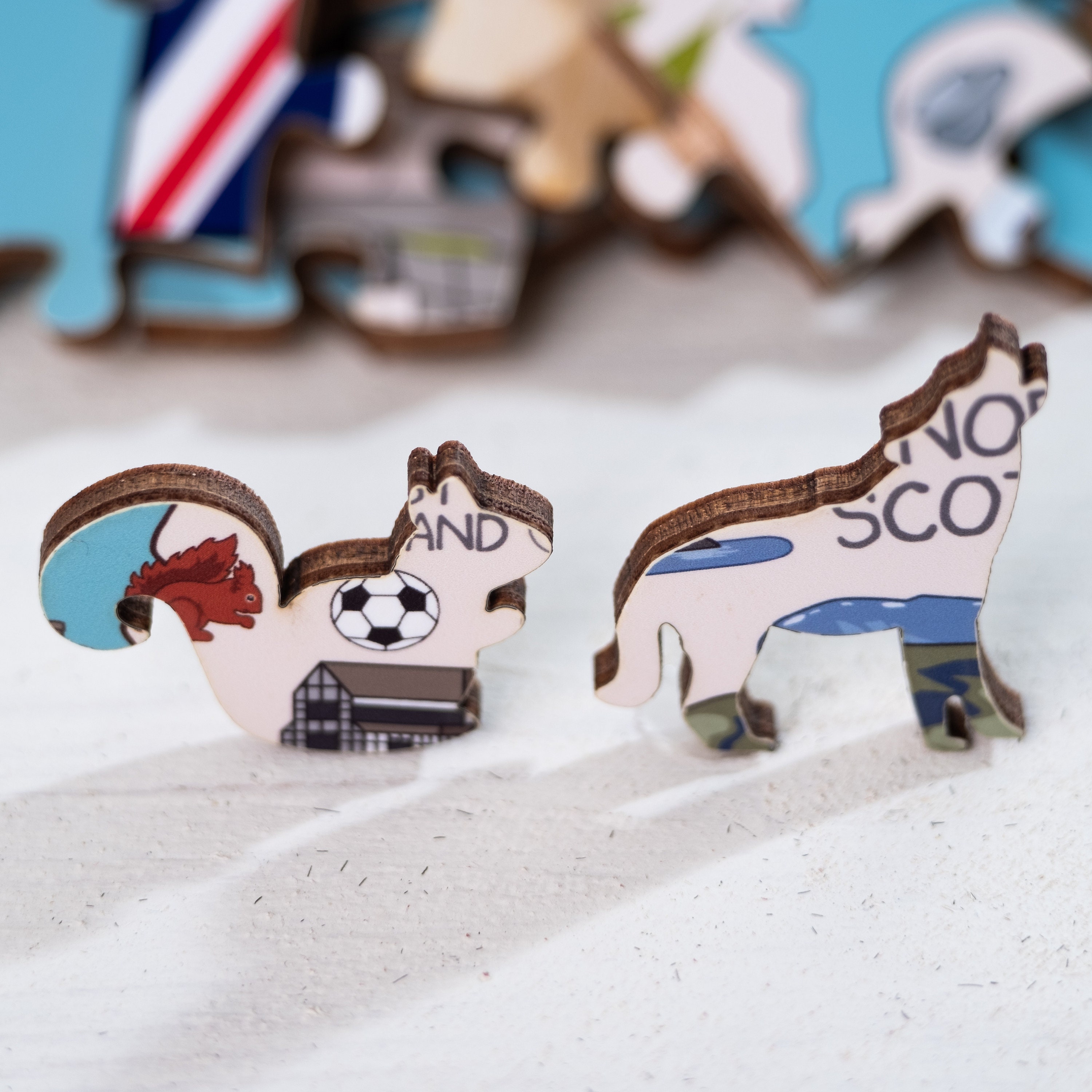 United Kingdom Map Illustrated Wooden Jigsaw Puzzle, Great Britain Map ...