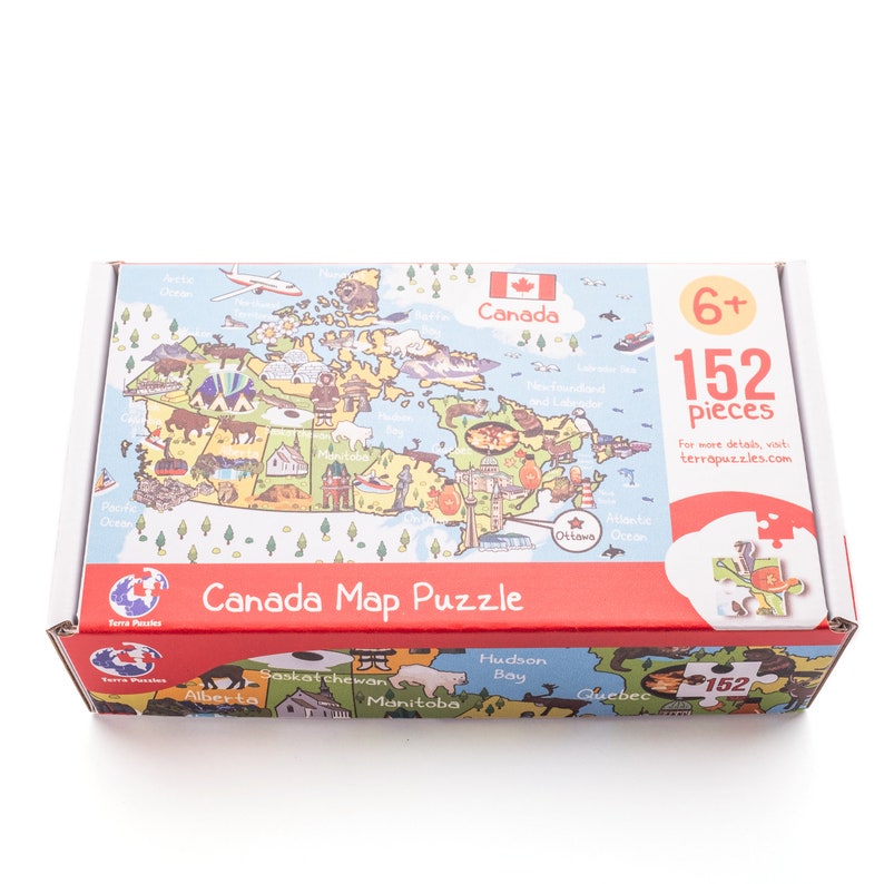 Canada Map Wooden Jigsaw Puzzle for Kids and Adults 152 - Etsy