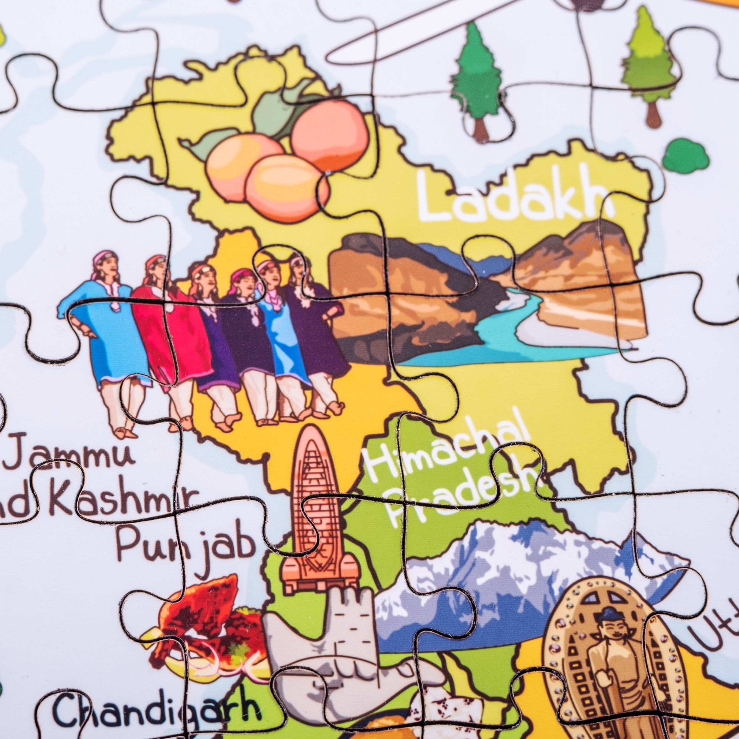 India Map Wooden Jigsaw Puzzle for Children, Educational Learning Wood ...