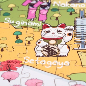 Tokyo Map Wooden Jigsaw Puzzle for Kids and Adults, Holiday City of ...