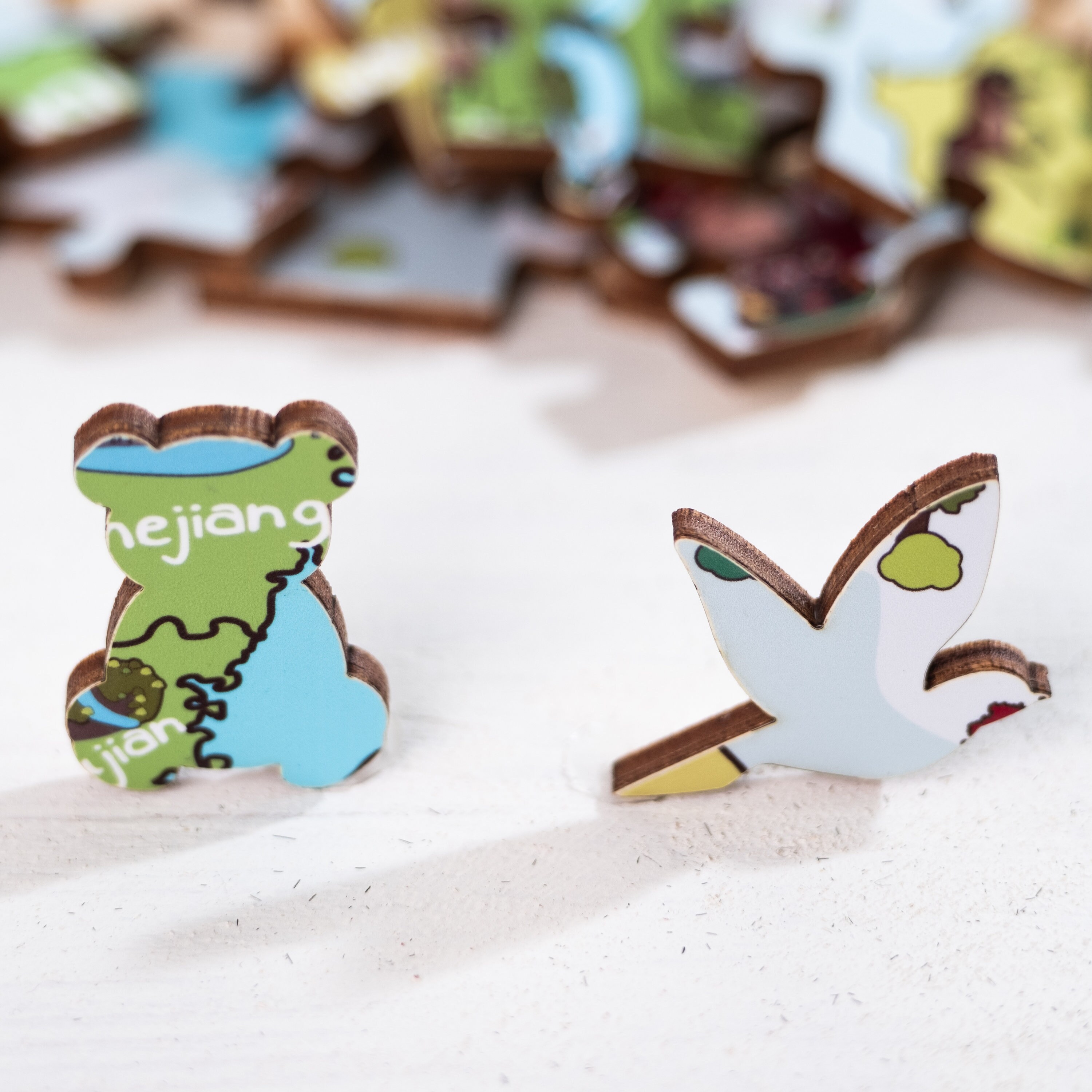 Colorful China Illustrated Wooden Map Jigsaw Puzzle for Children and ...