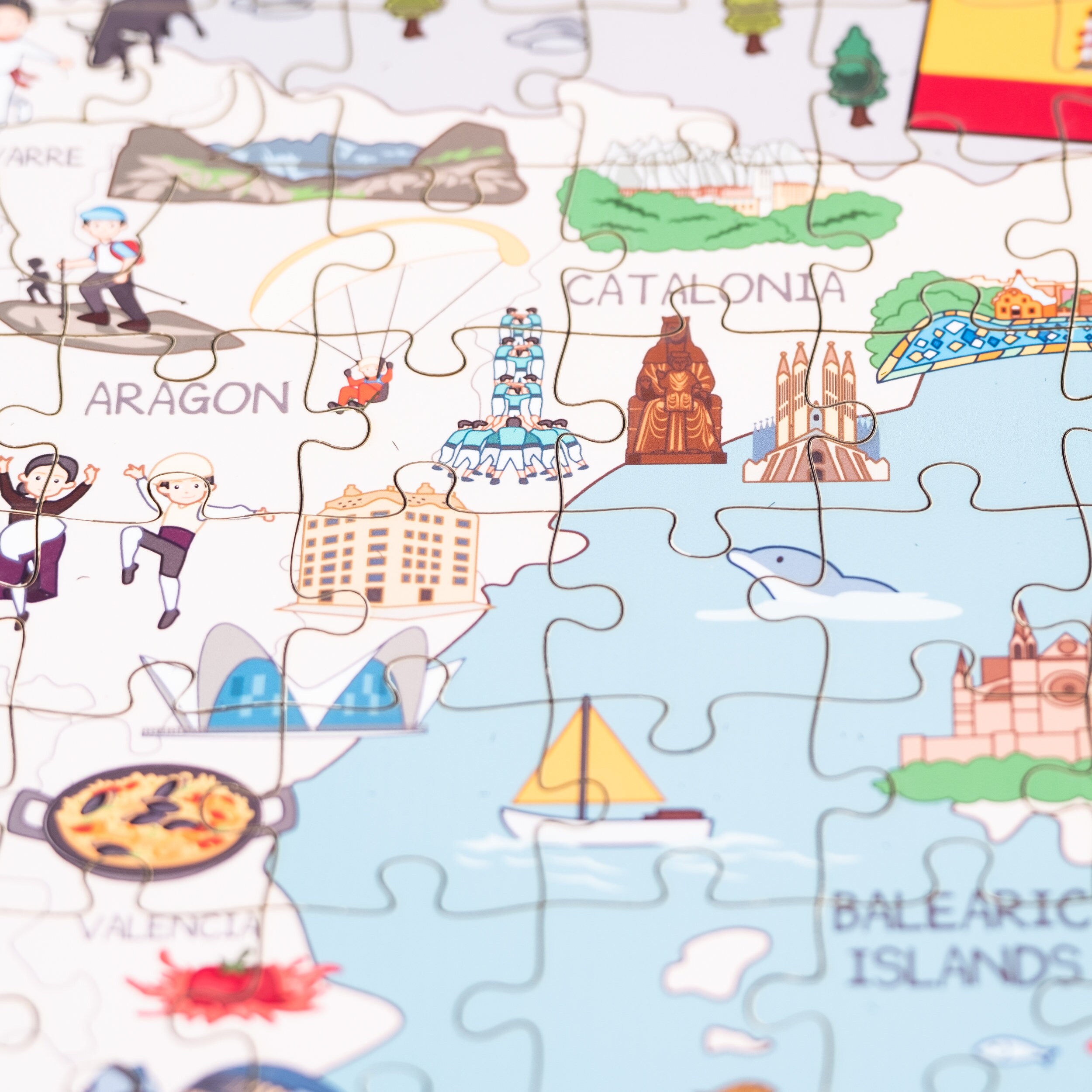 Spain Map Wooden Jigsaw Puzzles, Montessori Map Puzzle of Spain for ...